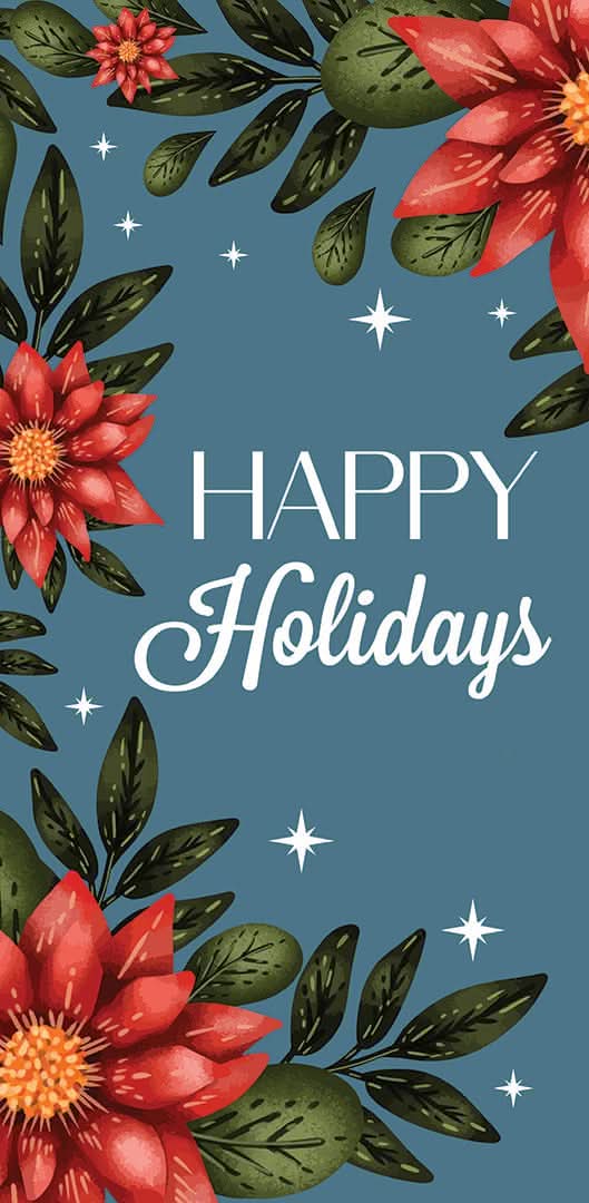 Holiday Poinsettias Single Vinyl Banner – Dekra-Lite