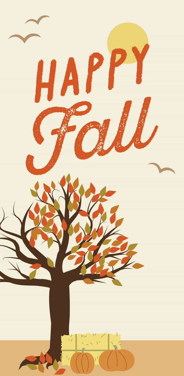 Happy Fall - Changing Tree Leaves Single Vinyl Banner – Dekra-Lite