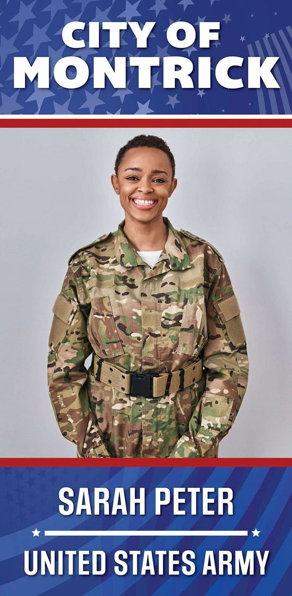 Military Banner - Army Blue Background Single Vinyl Banner – Dekra-Lite