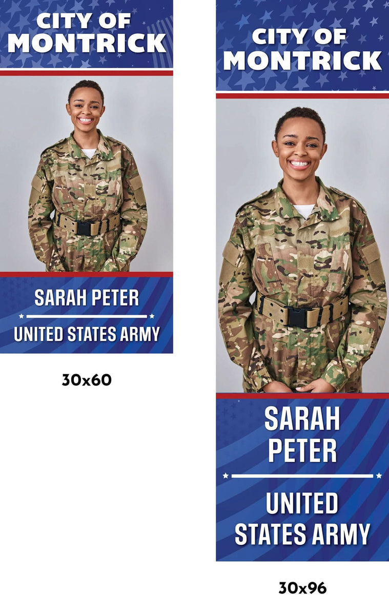 Military Banner - Army Blue Background Single Vinyl Banner – Dekra-Lite